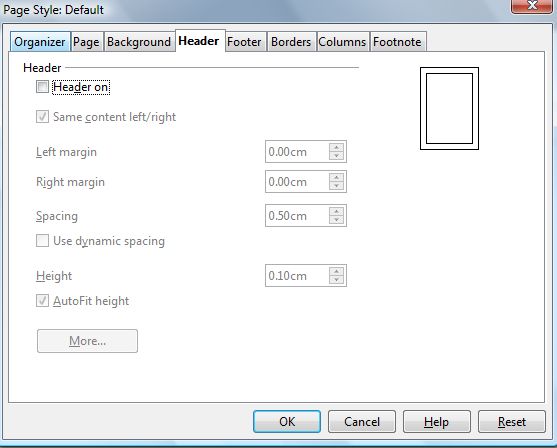 Tipsheet - Open Office Word Processor - Headers and Footers